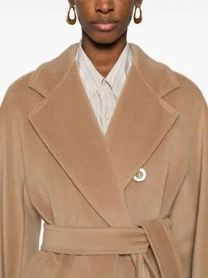 Max Mara Belted Double-breasted Coat - Neutrals