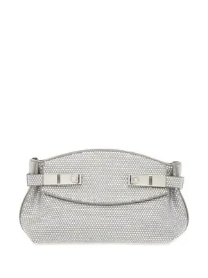 FERRAGAMO Crystal-embellished Clutch - Grey
