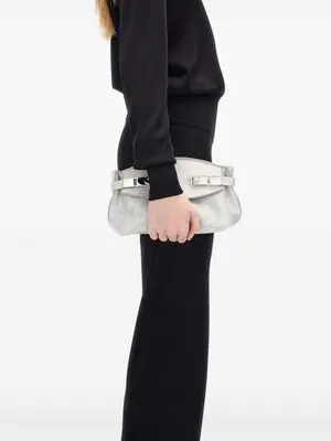 FERRAGAMO Crystal-embellished Clutch - Grey