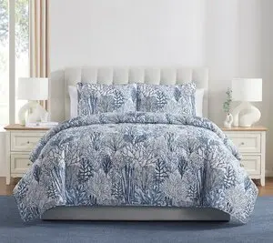 VCNY HOME Gill 3pc Sea Plants Quilt Set, King - One-color