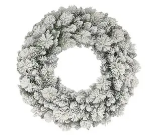 PULEO INTERNATIONAL Puleo 32' Flocked Spruce Wreath 260 Tips - One-color
