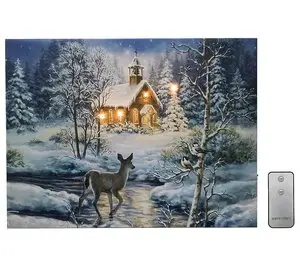 LUMABASE Battery-operated Lighted Wall Art Wi Nter Woods - One-color