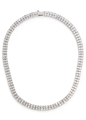 ANISA SOJKA Juliet Crystal-embellished Tennis Necklace - Silver