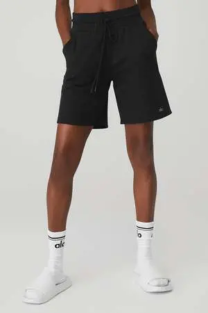 Alo Yoga High-Waist Easy Sweat Short In Size - Black | Editorialist
