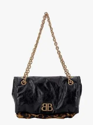 Balenciaga Leather Shoulder Bag With Animalier Insert