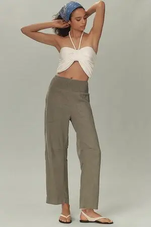 PILCRO Pilcro Reese Smocked Barrel Pants Green