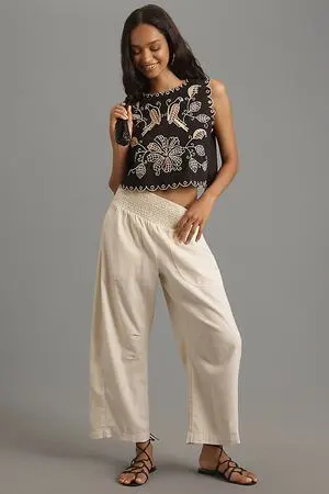 PILCRO Pilcro Reese Smocked Barrel Pants White