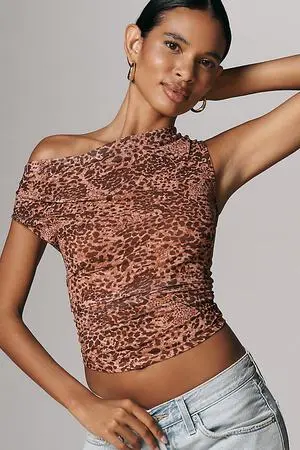 Anthropologie Sloane Cowl-neck Tank Top - Brown Pattern