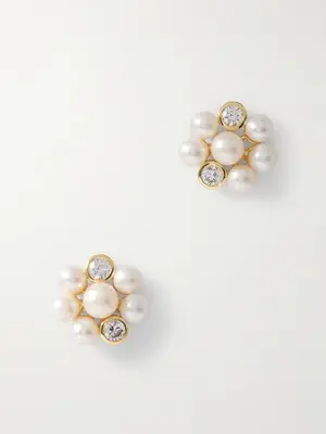 Completedworks Lightdrops Gold-vermeil, Pearl, And Zirconia Earrings - White