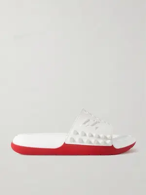 CHRISTIAN LOUBOUTIN Take It Easy Donna Spiked Rubber Slides - White