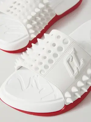 CHRISTIAN LOUBOUTIN Take It Easy Donna Spiked Rubber Slides - White