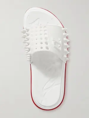 CHRISTIAN LOUBOUTIN Take It Easy Donna Spiked Rubber Slides - White