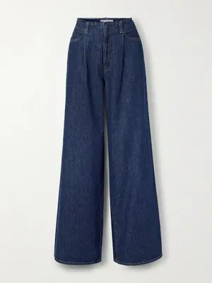 SLVRLAKE Taylor Pleated Wide-leg Jeans