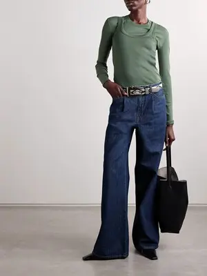 SLVRLAKE Taylor Pleated Wide-leg Jeans