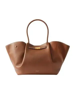 DEMELLIER The New York Textured-leather Tote - Brown