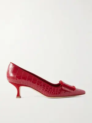 Manolo Blahnik Croc Effect Pumps
