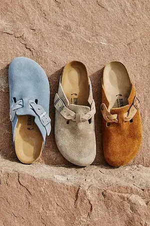 BIRKENSTOCK Boston Braid Clogs Elemental Blue Suede