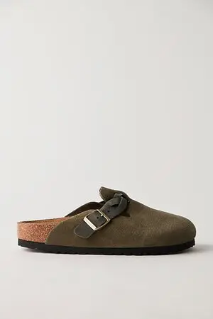 BIRKENSTOCK Boston Braid Clogs - Thyme Suede