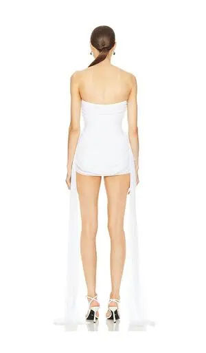 Norma Kamali Strapless Bill Pickleball Dress With Bow Detail