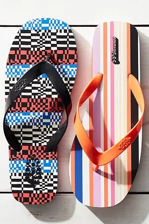 Free People FP Movement Game On Flip-Flops Logo Stripe
