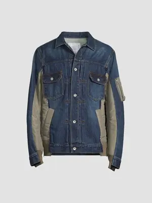 Sacai Denim Mixed-media Jacket - Blue
