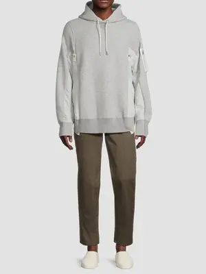 Sacai Sponge Sweat Mixed-media Cotton-blend Hoodie