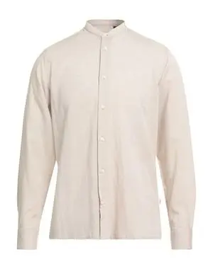 LIU •JO MAN Man Shirt Beige Size 15 Lyocell, Linen, Cotton