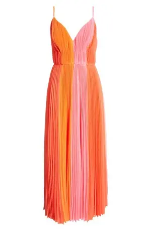 HUTCH Colorblock Pleated Tulle Gown