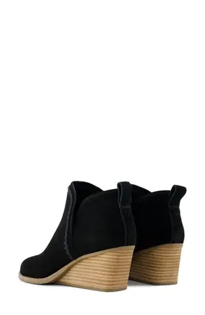 Toms Kaia Suede Wedge Bootie - Black