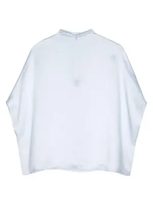 Lapointe Cape-design Satin Blouse