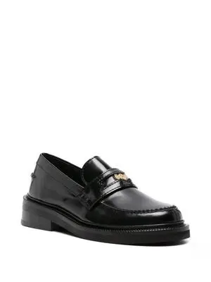Maje Clover-detail Leather Loafers - Black