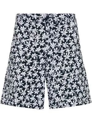 BOSS Karlos Floral-print Chino Shorts - Blue