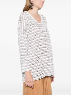 LE TRICOT PERUGIA Stripe Open-knit Jumper