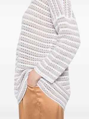 LE TRICOT PERUGIA Stripe Open-knit Jumper