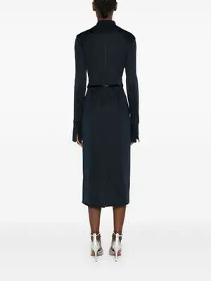Givenchy Belted Polo-collar Midi Dress - Blue