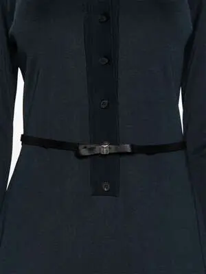 Givenchy Belted Polo-collar Midi Dress - Blue