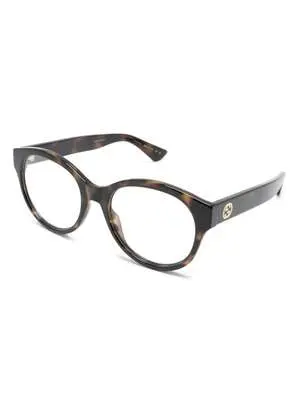 Gucci Round Frame Glasses - Brown
