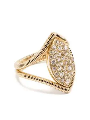 LEANDRA 18kt Yellow Diamond Pavé Ring - Gold
