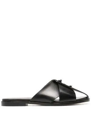 Hereu Corema Leather Mules - Black
