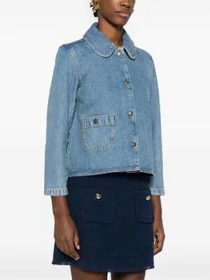 Ba&sh Tiny Denim Jacket - Blue