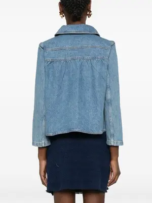 Ba&sh Tiny Denim Jacket - Blue