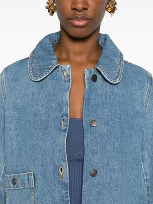 Ba&sh Tiny Denim Jacket - Blue