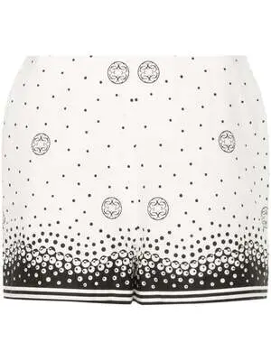 Elie Saab Monogram Cotton Shorts - White