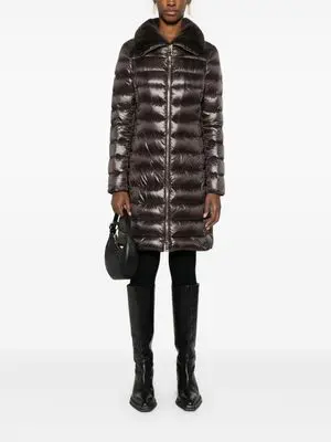 Herno Faux-fur Collar Puffer Coat - Brown