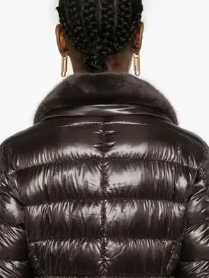Herno Faux-fur Collar Puffer Coat - Brown