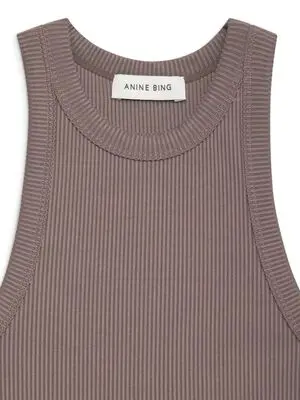 ANINE BING Eva Ribbed Tank Top - Brown