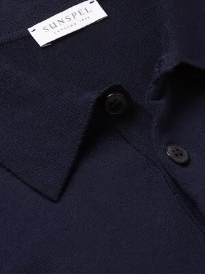 Sunspel Sea Island Cotton-jersey Polo Shirt - Blue