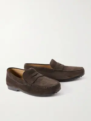 TOD'S Suede Penny Loafers