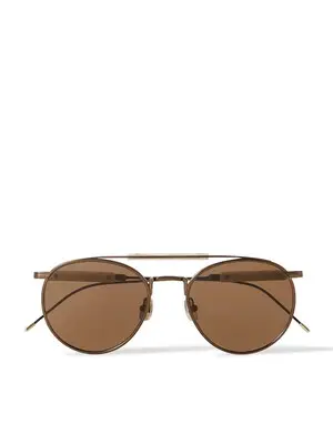 Brunello Cucinelli Aviator-style Gold-tone Sunglasses