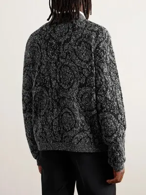 Versace Jacquard-knit Cotton-blend Sweater